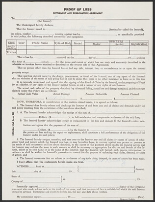 Proof of Loss Settlement and Subrogation Agreement. n.d. | Amon Carter ...