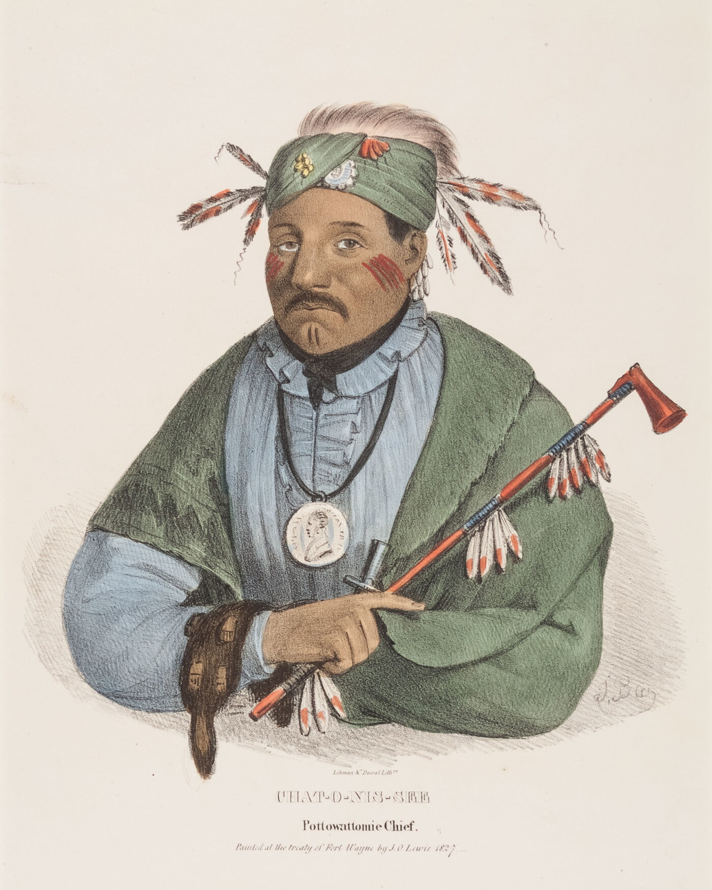 Chat-O-Nis-See, Potawatomi Chief, Painted at the Treaty of Fort Wayne ...