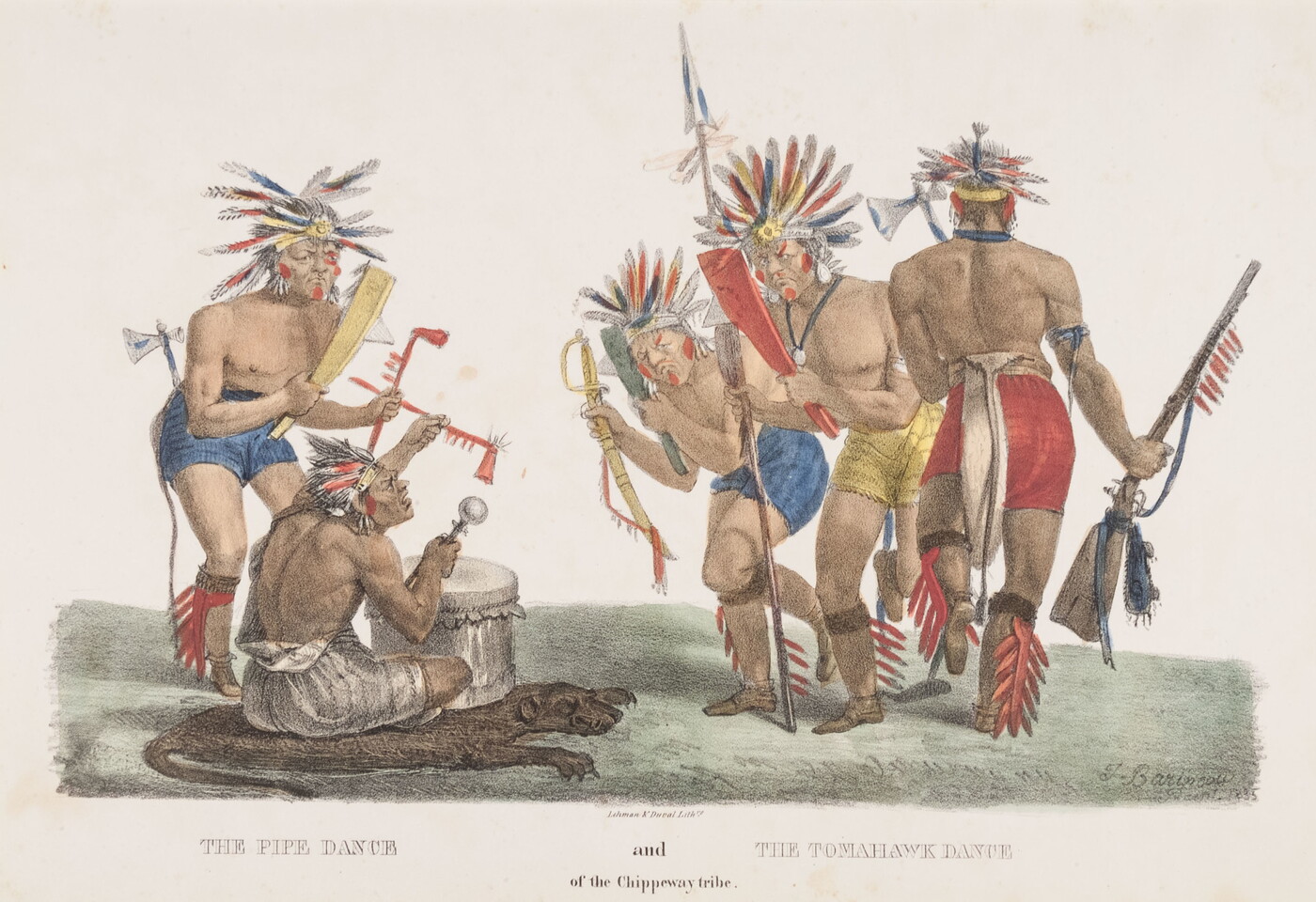 The Pipe Dance and the Tomahawk Dance of the Chippewa Tribe, Painted at ...