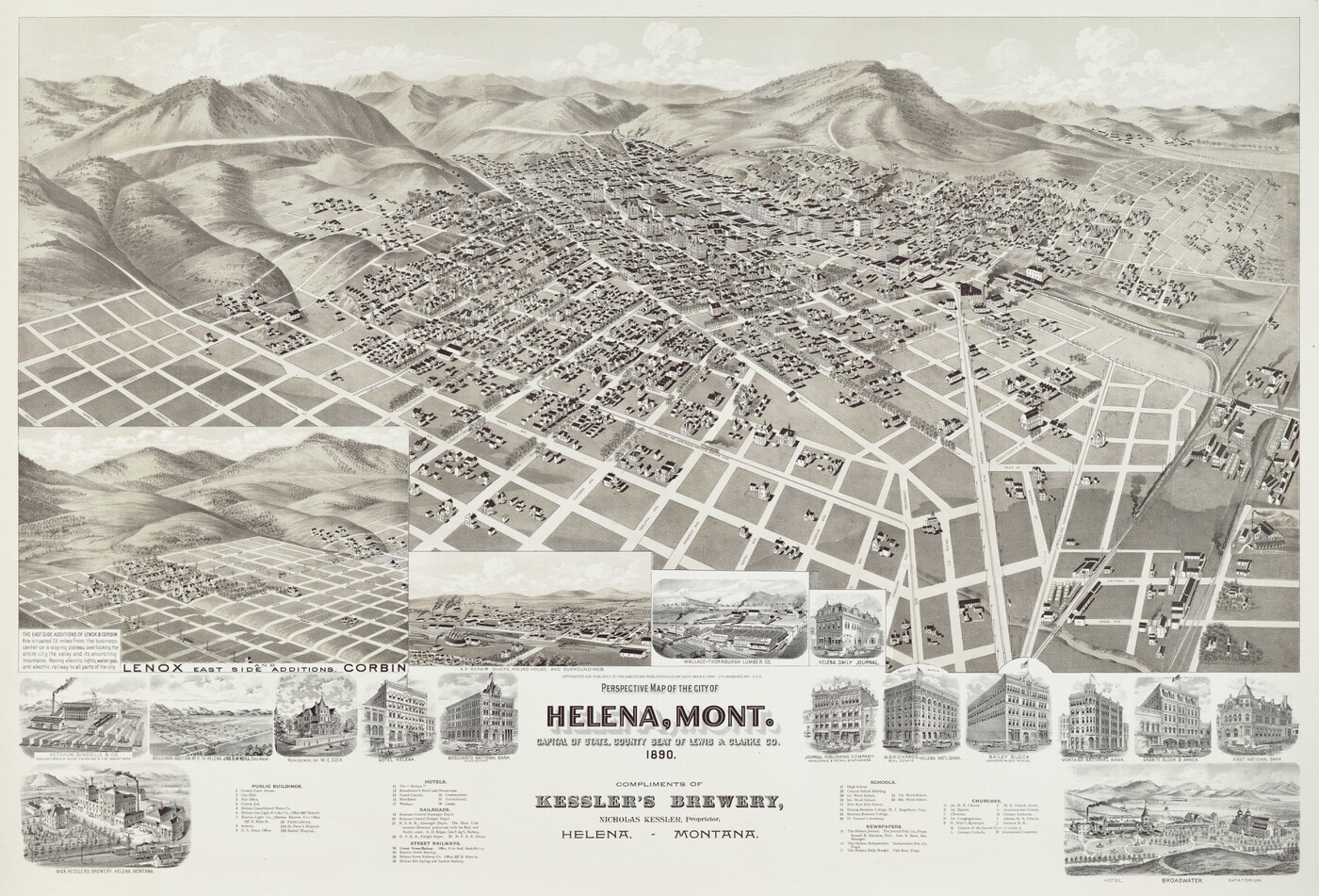 Perspective Map of the City of Helena, Montana | Amon Carter Museum of ...