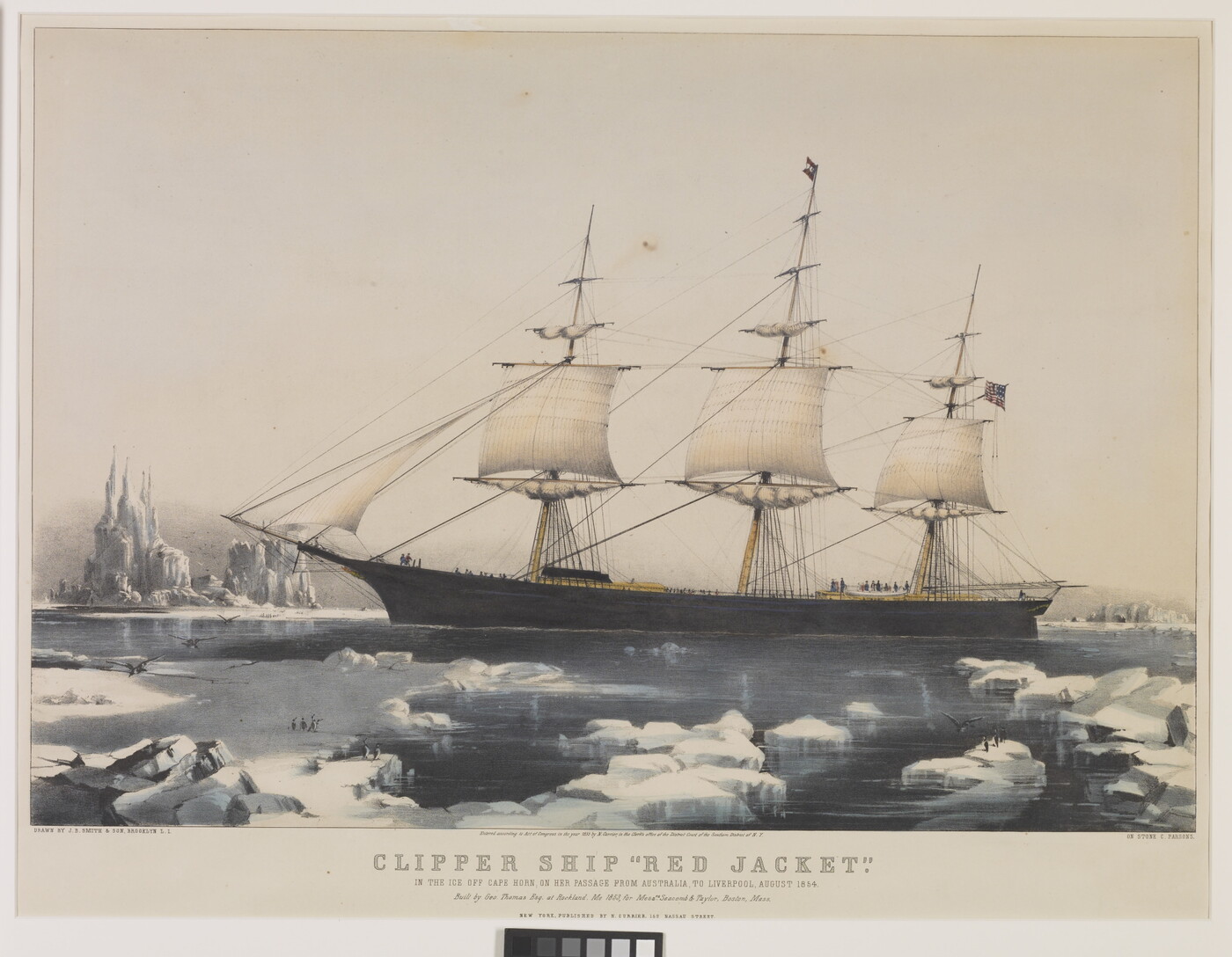 Clipper Ship "Red Jacket." In The Ice off Cape Horn, on Her Passage ...