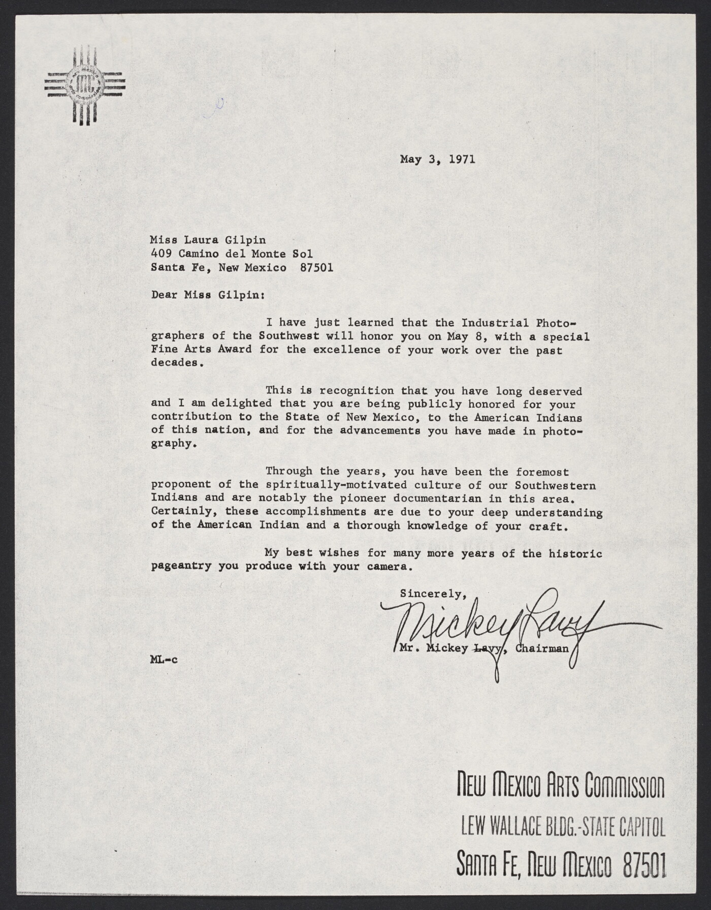 Mickey Lavy, Chairman, New Mexico Arts Commission, Santa Fe, New Mexico ...