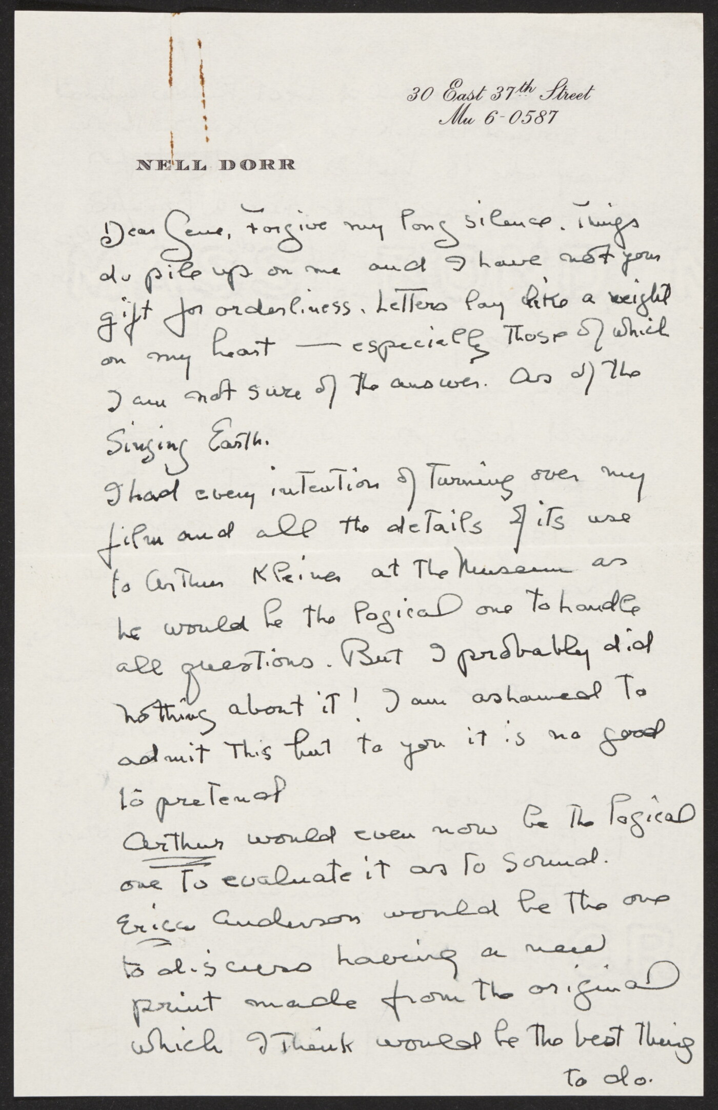 Letter from Nell Dorr. n.d. | Amon Carter Museum of American Art