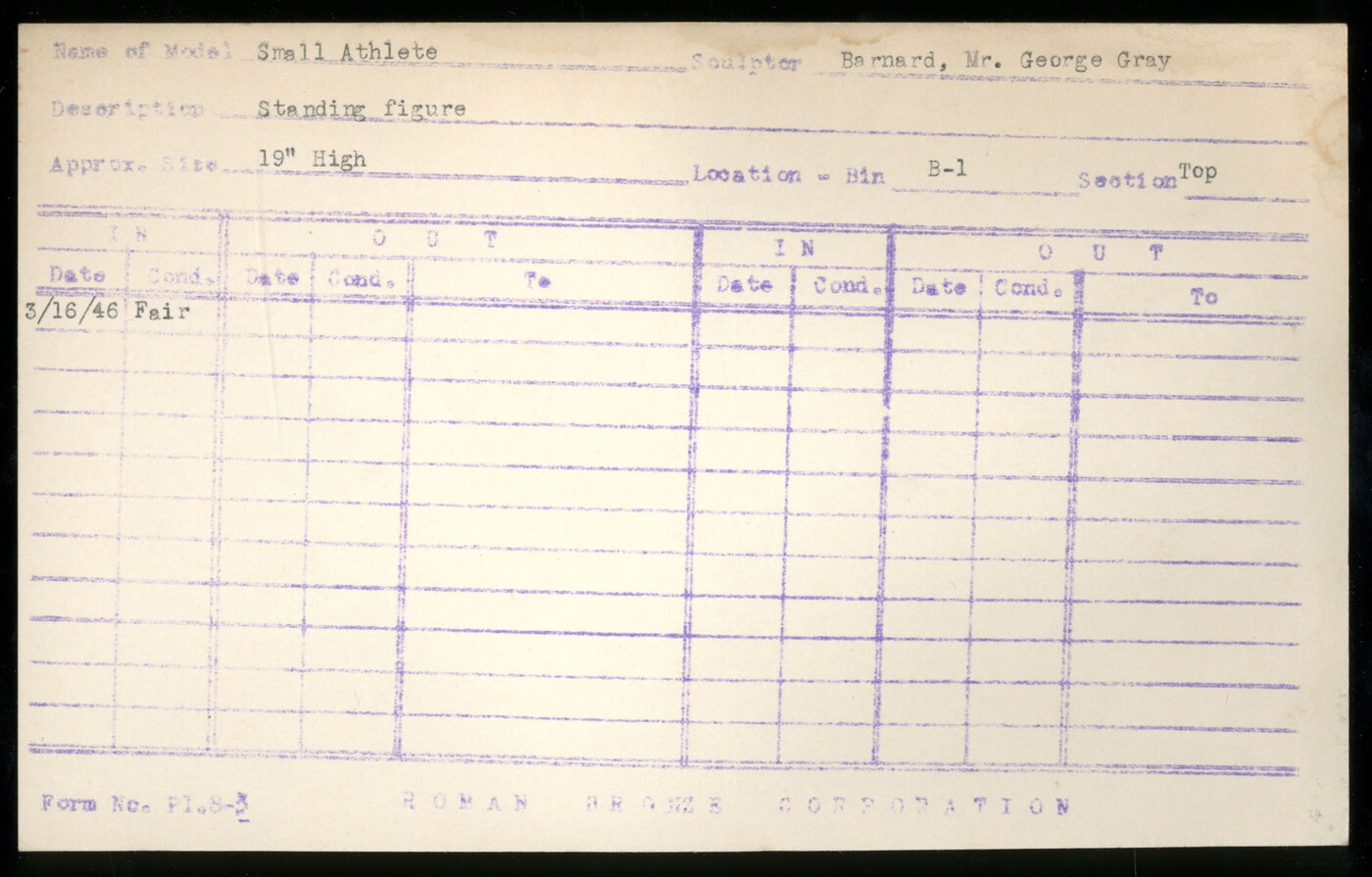Plaster Model Card [Barnard, George Gray] | Amon Carter Museum of ...