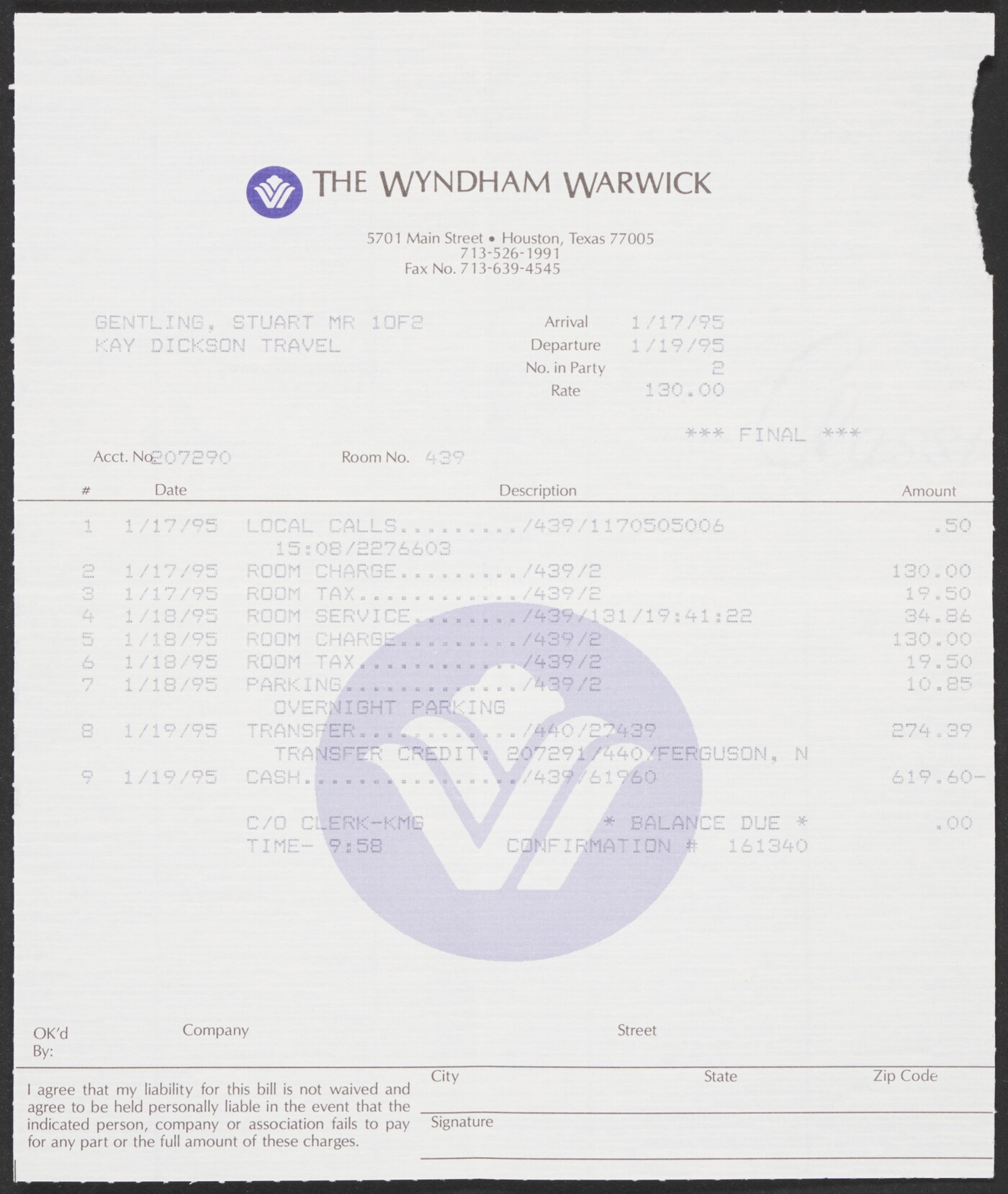 The Wyndham Warwick Receipt. January 19, 1995. | Amon Carter Museum of ...