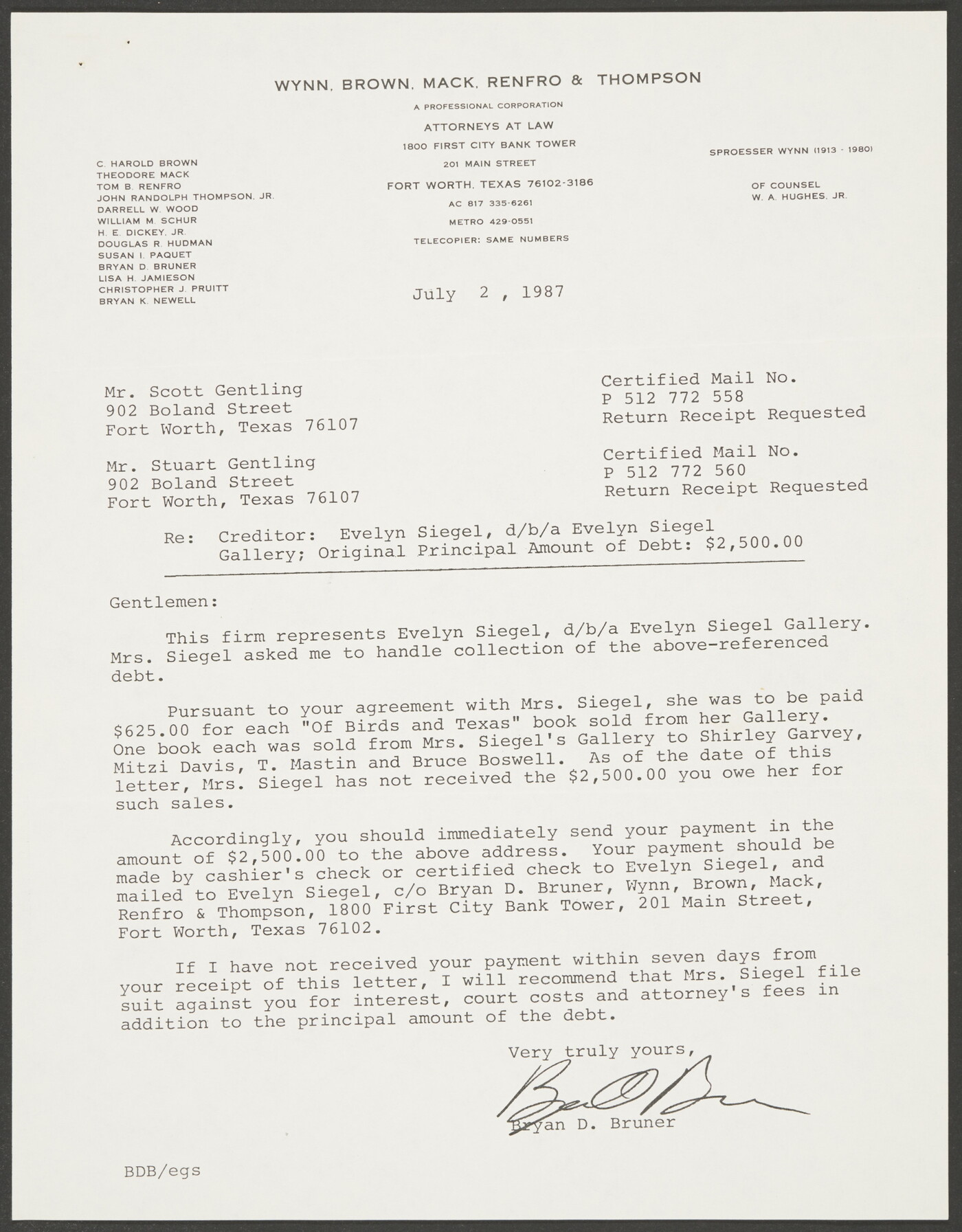 Bryan D. Bruner, Wynn, Brown, Mack, Renfro, & Thompson, Fort Worth ...