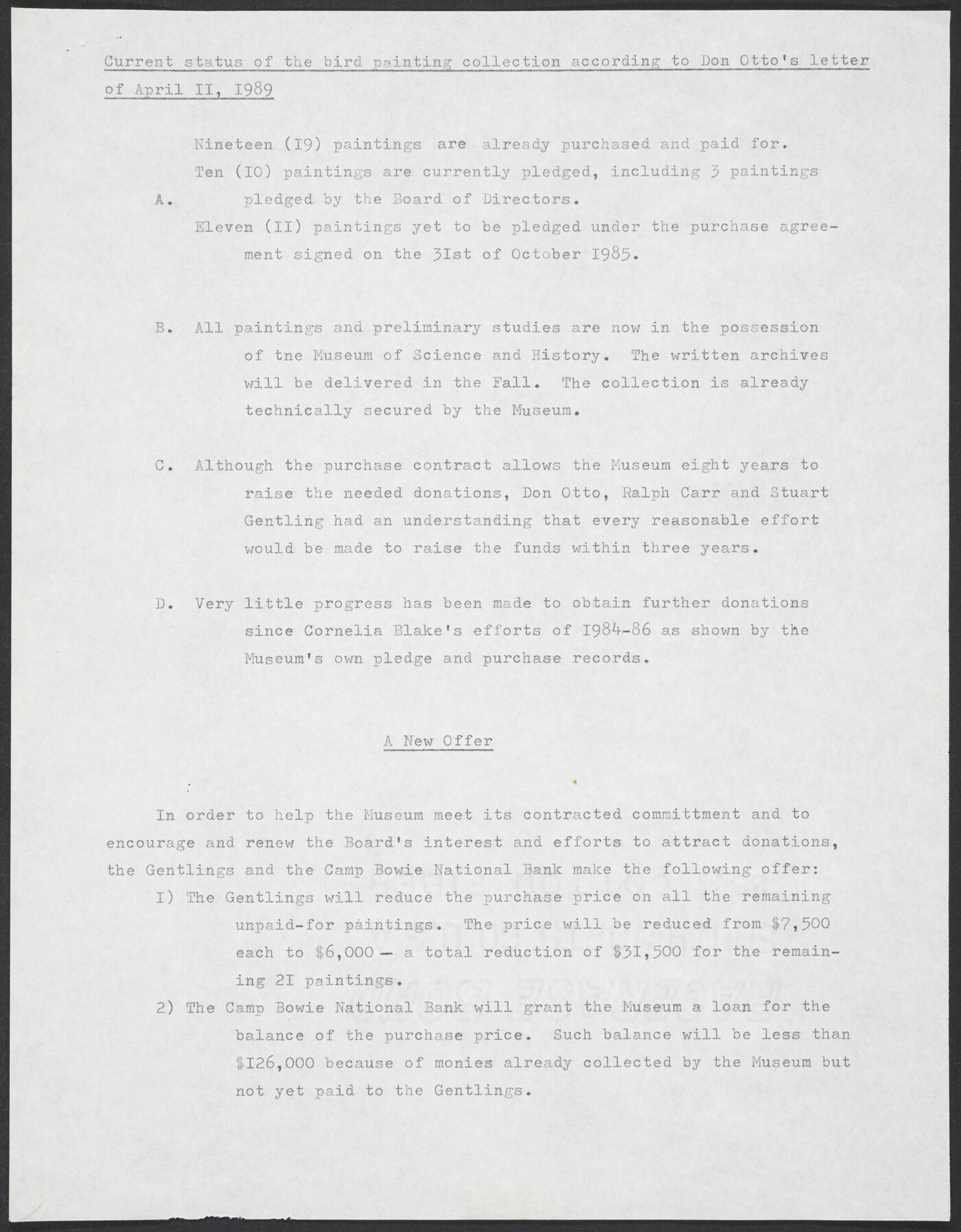 Stuart Gentling, to Don Otto, Director, Fort Worth Museum of Science ...
