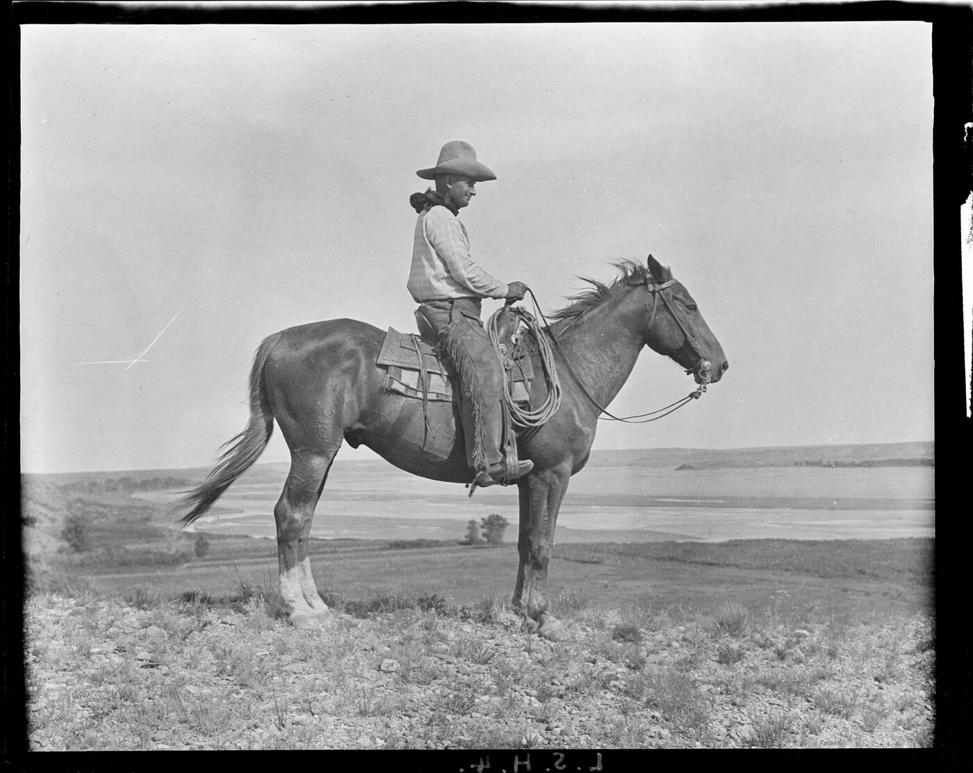 An LS cowboy and his mount overlooking the Canadian River. LS Ranch ...