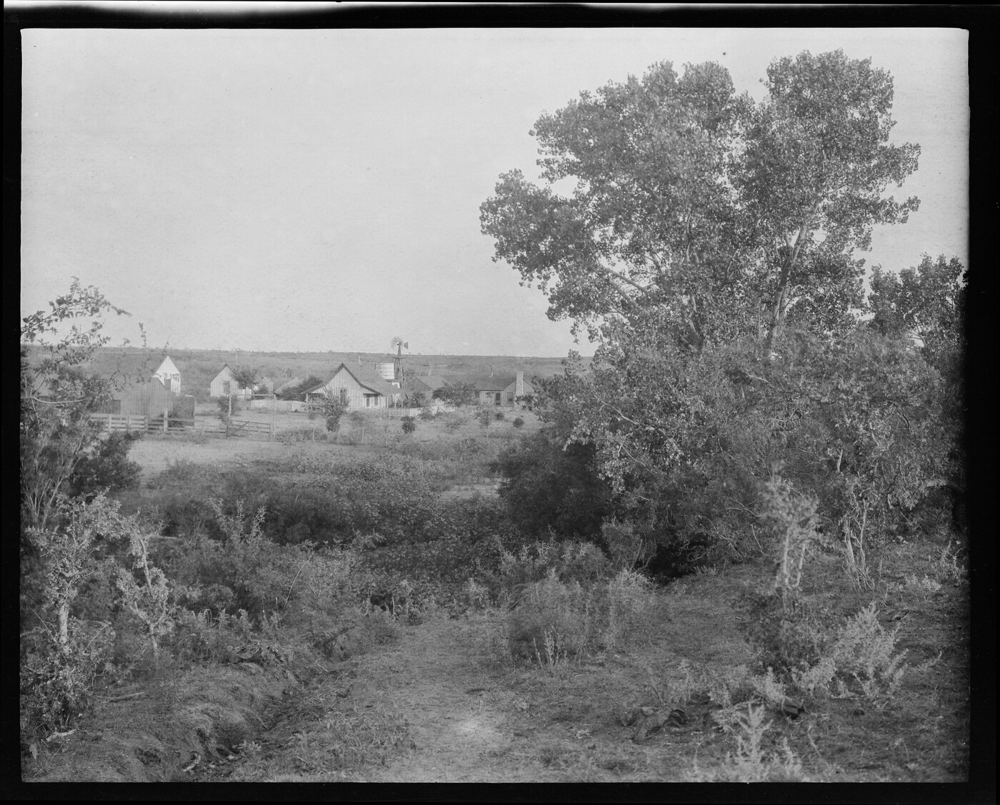 A ranching establishment headquarters somewhere in the Southwestern ...