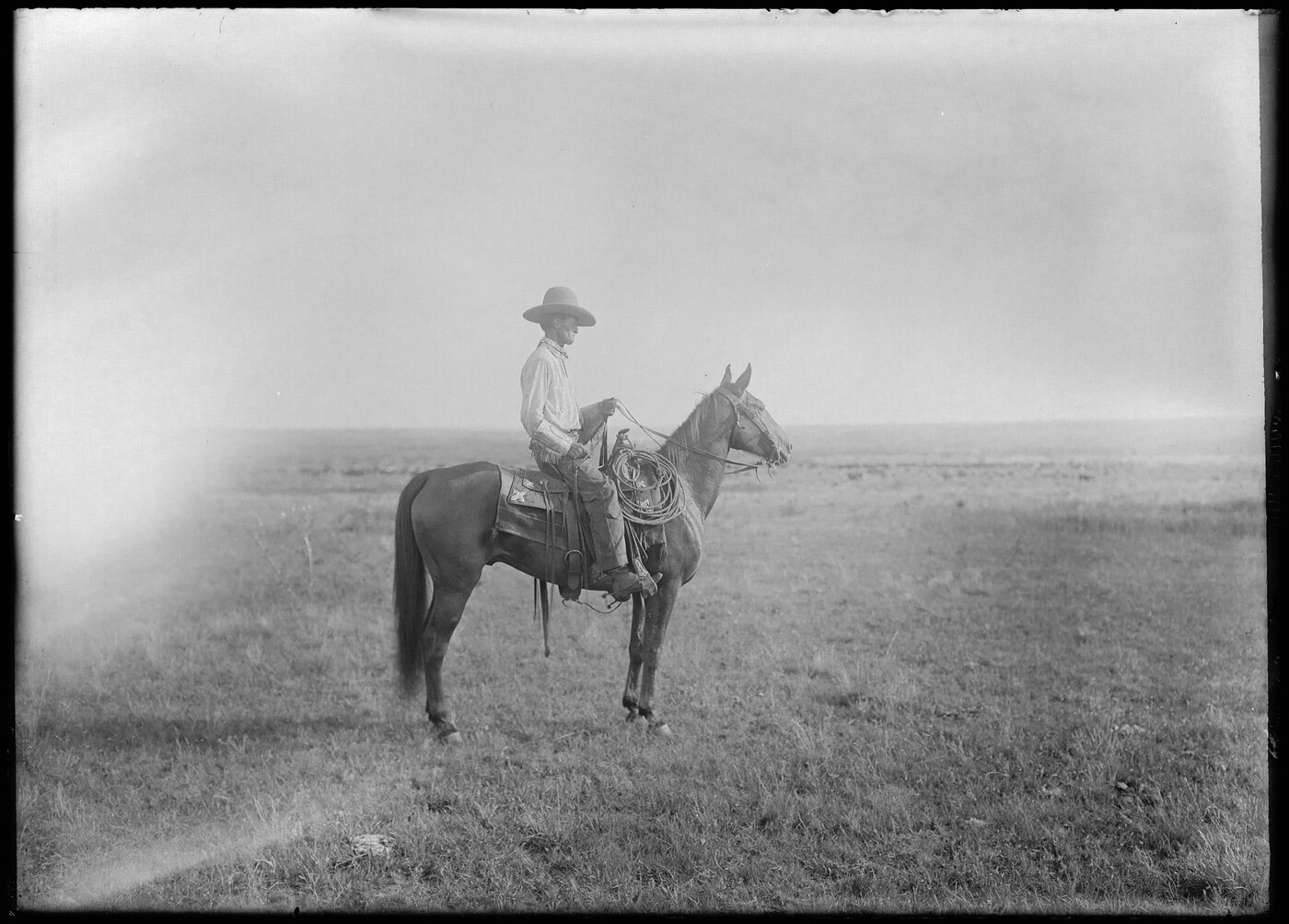 "Boney" Caldwell, top cowhand of the John Adair outfit in Texas. JA ...