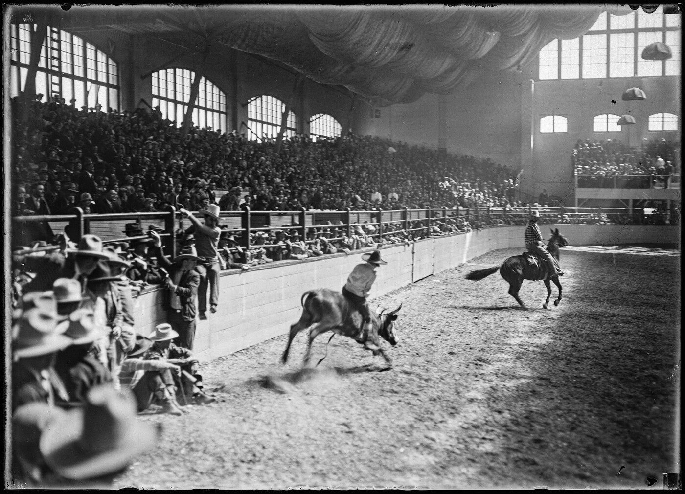 Riding a tough one [Southwestern Exposition and Fat Stock Show Rodeo ...