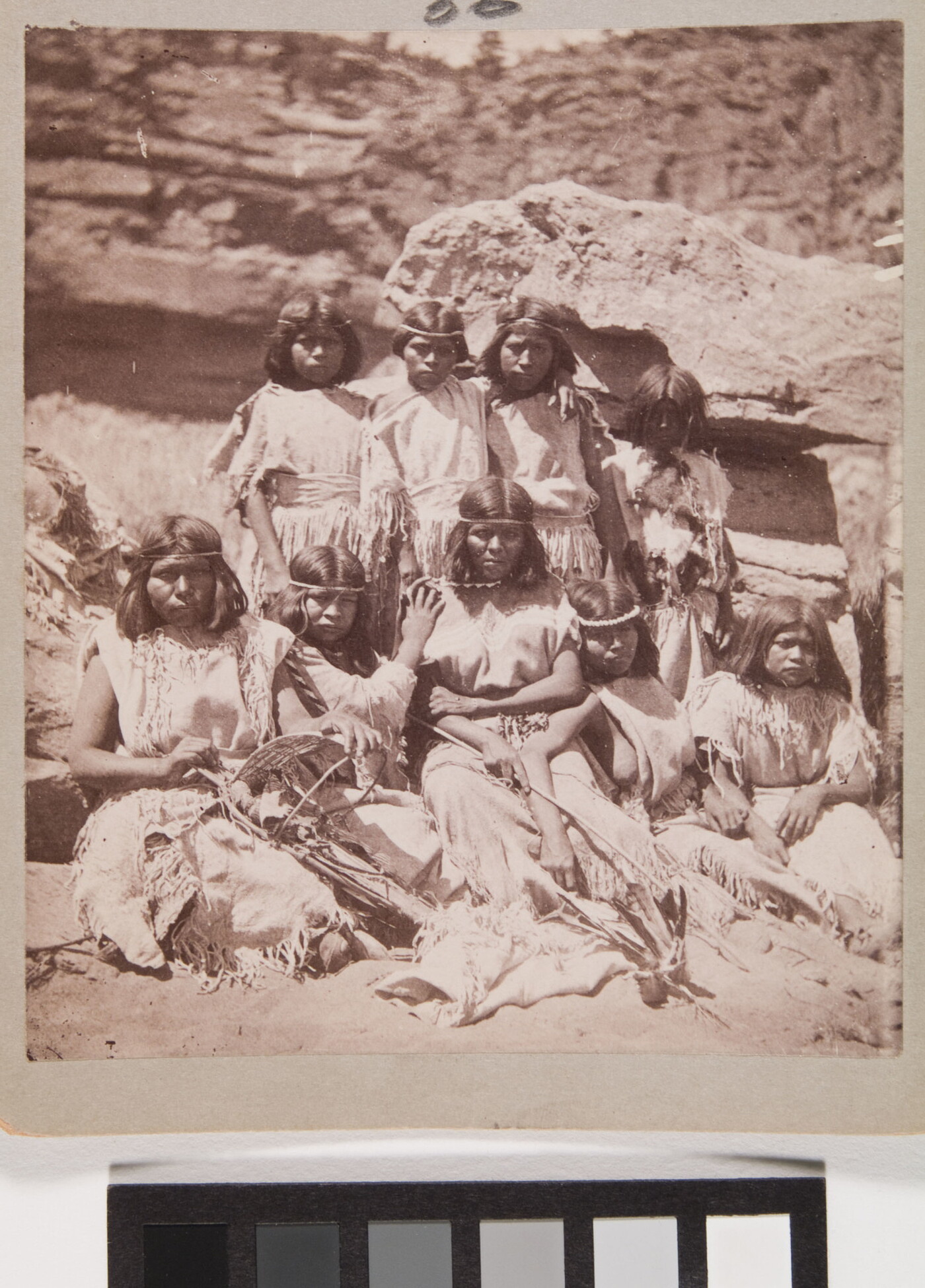 Paiute Women and Girls in Native Dress; One with Cradleboard | Amon ...