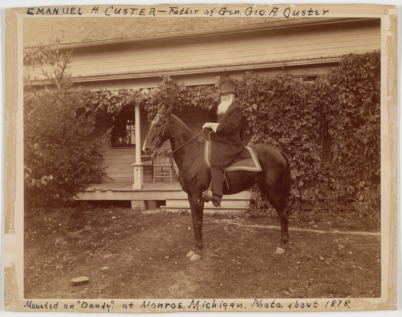 Emanuel H. Custer, Father of General George A. Custer Mounted on "Dandy ...