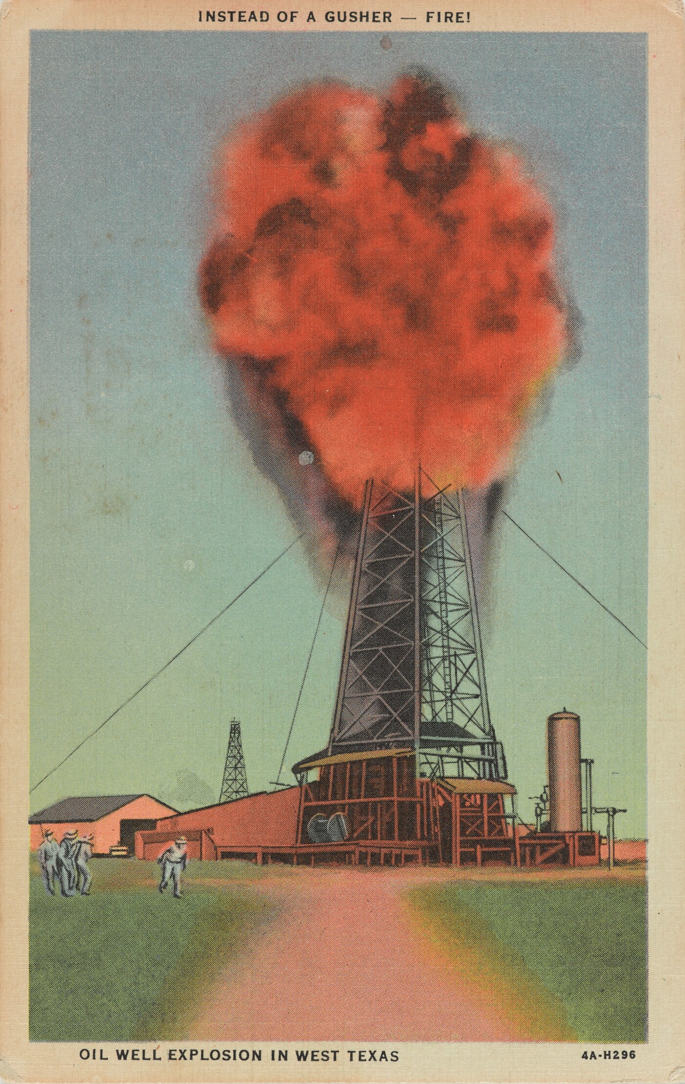 Instead of a Gusher-Fire! Oil Well Explosion in West Texas. | Amon ...