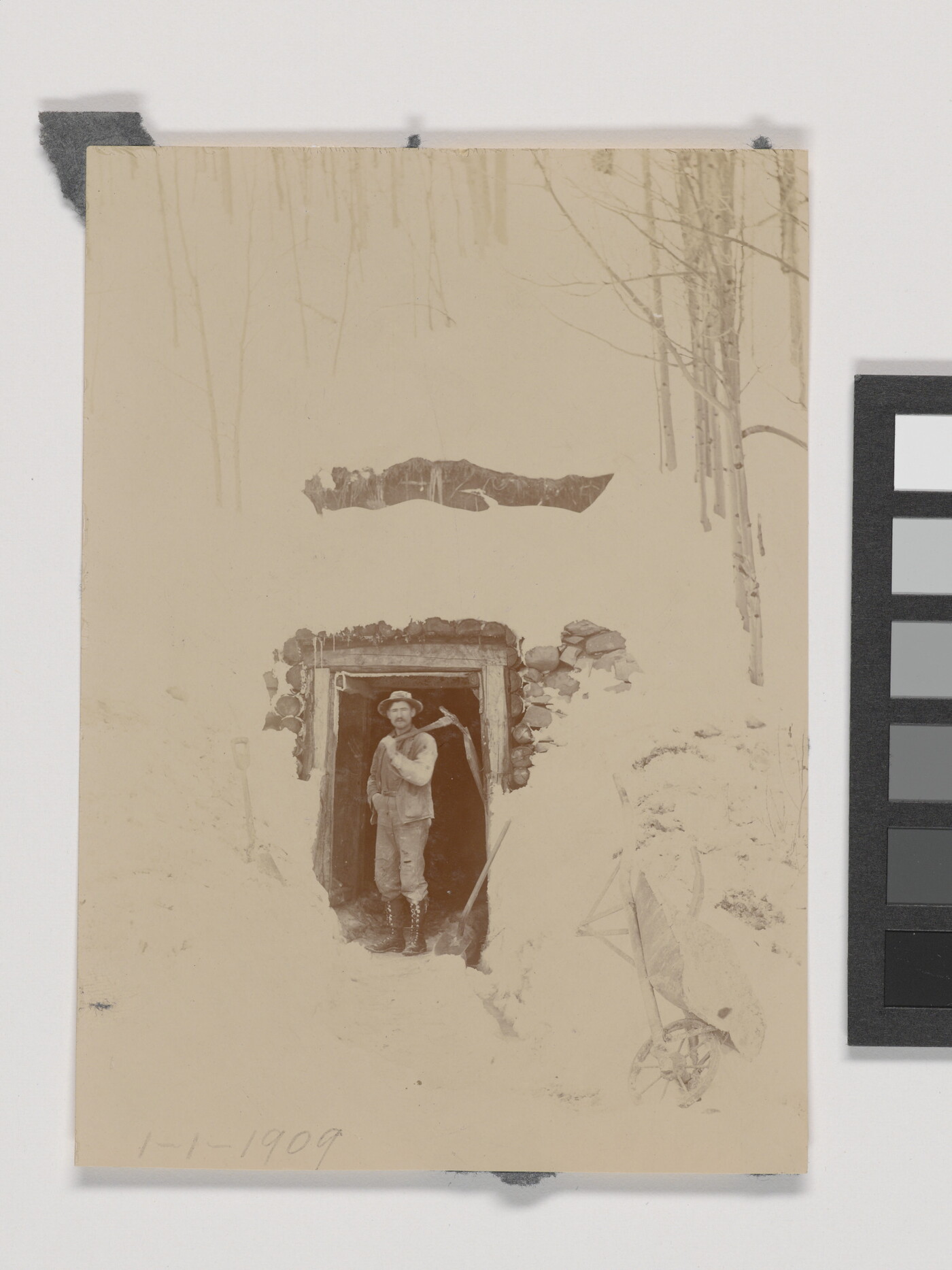 [M.W. Trester in front of mine entrance] | Amon Carter Museum of ...