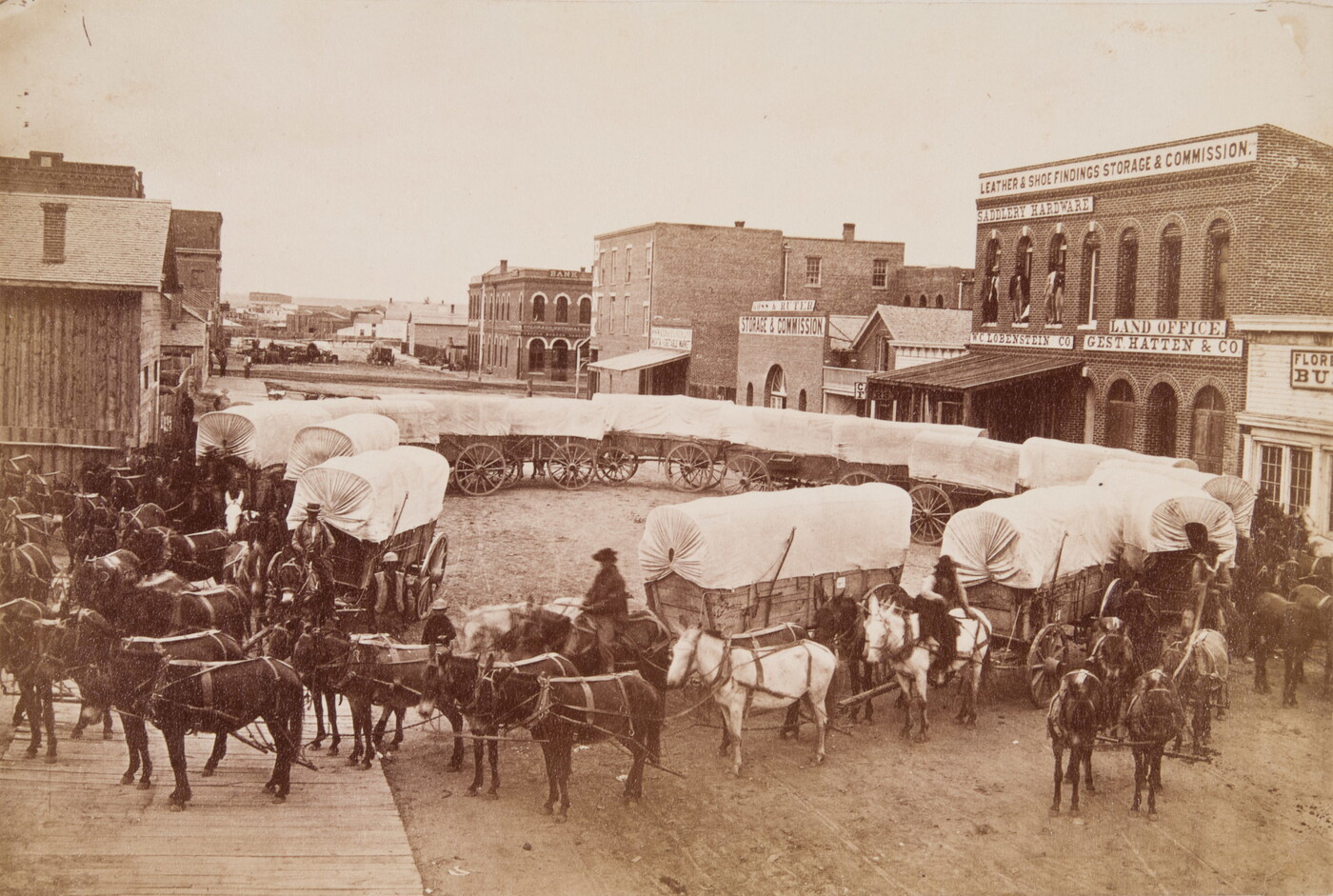 [David Bruce Powers' Train of Fort Leavenworth at Denver] | Amon Carter ...