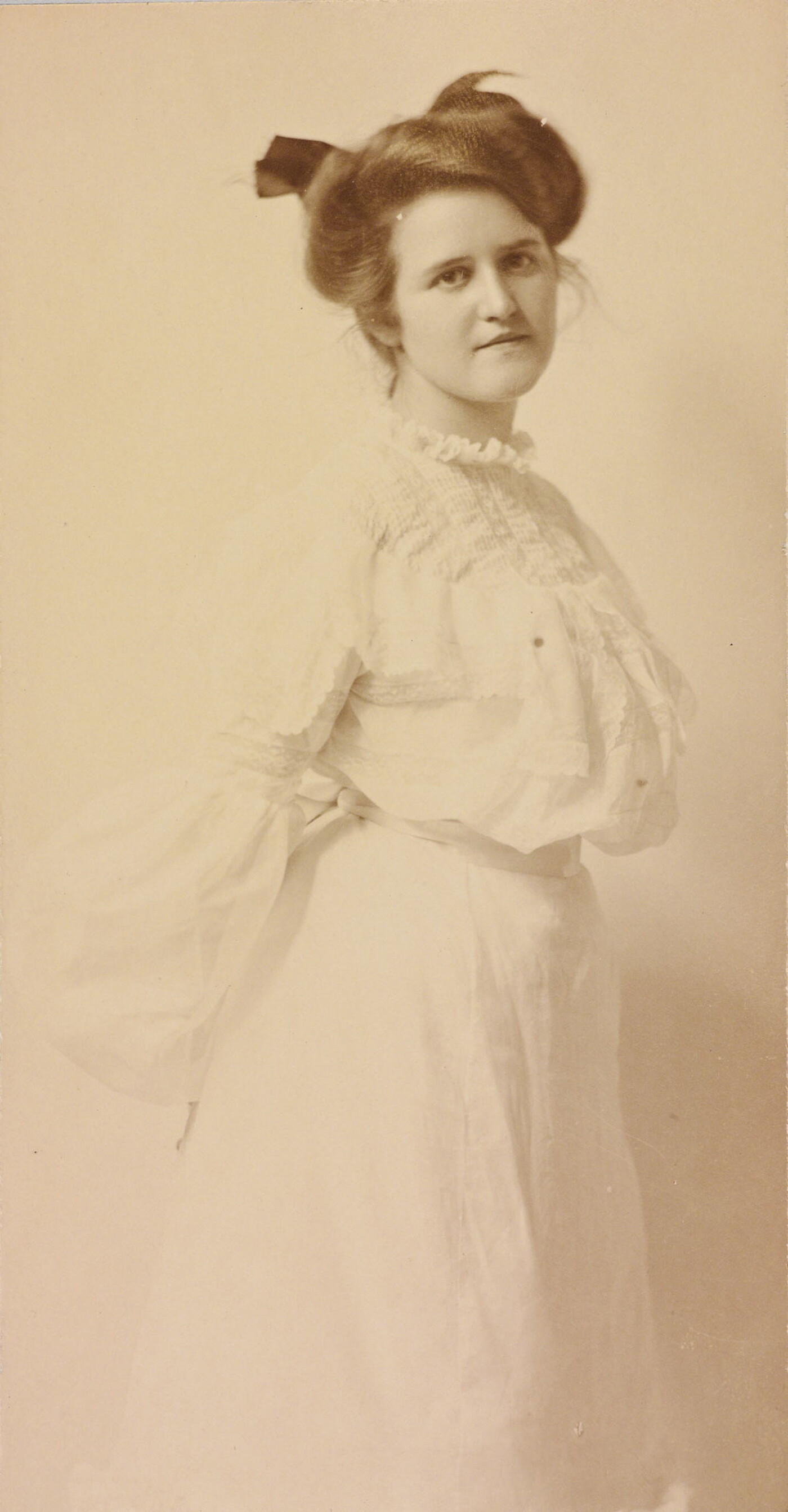 [Portrait of Clara Sipprell standing in white dress] | Amon Carter ...