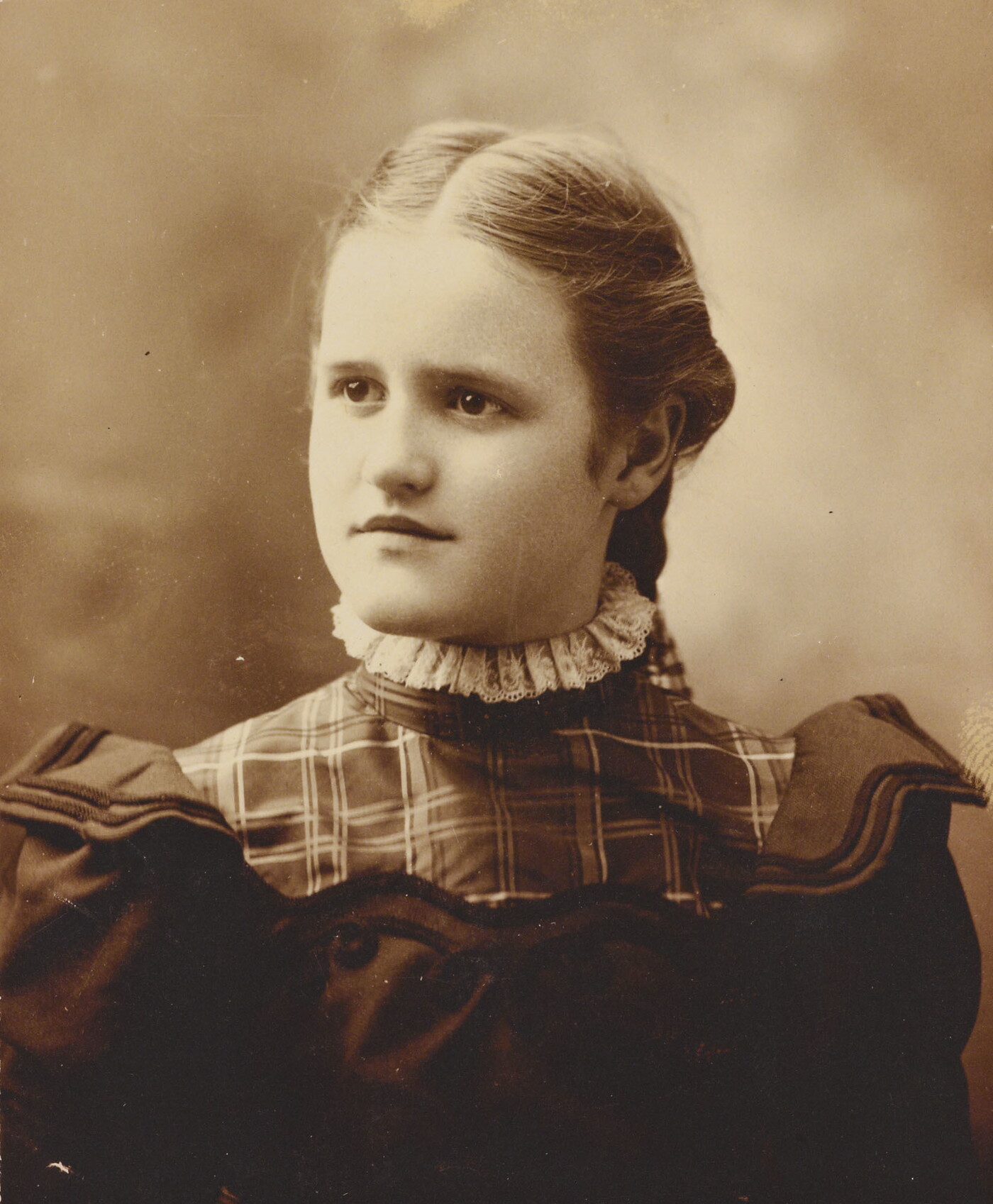 [Portrait of Clara Sipprell in dress with plaid yoke] | Amon Carter ...