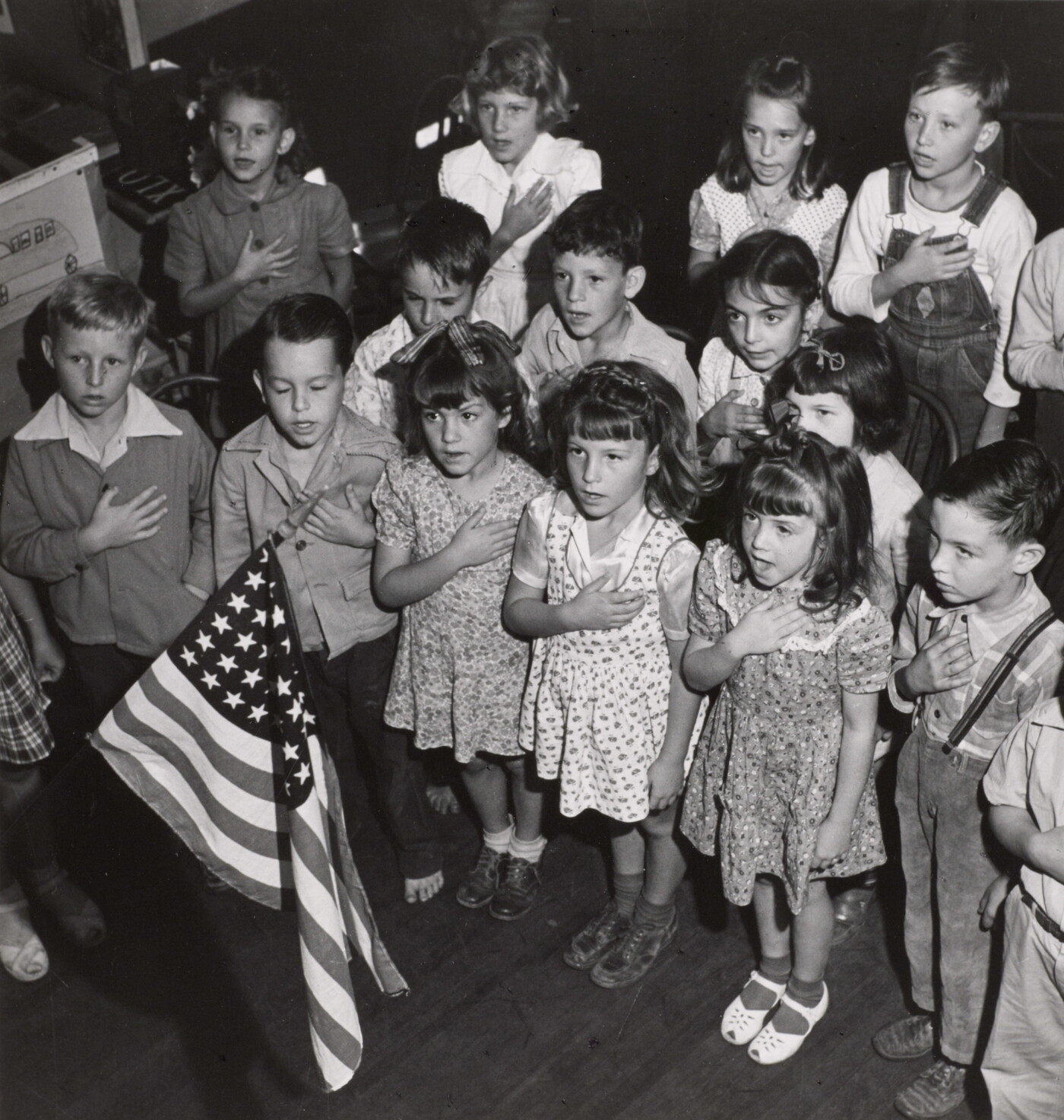 Elementary School. First Grade Students Start the Day by Reciting the ...