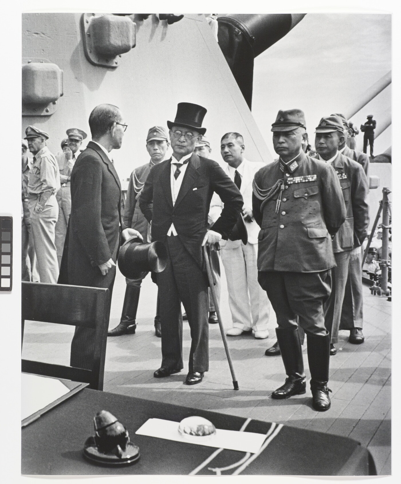 Mamoru Shigemitsu and General Yoshijiro Umezu Stand Ready To Sign the ...